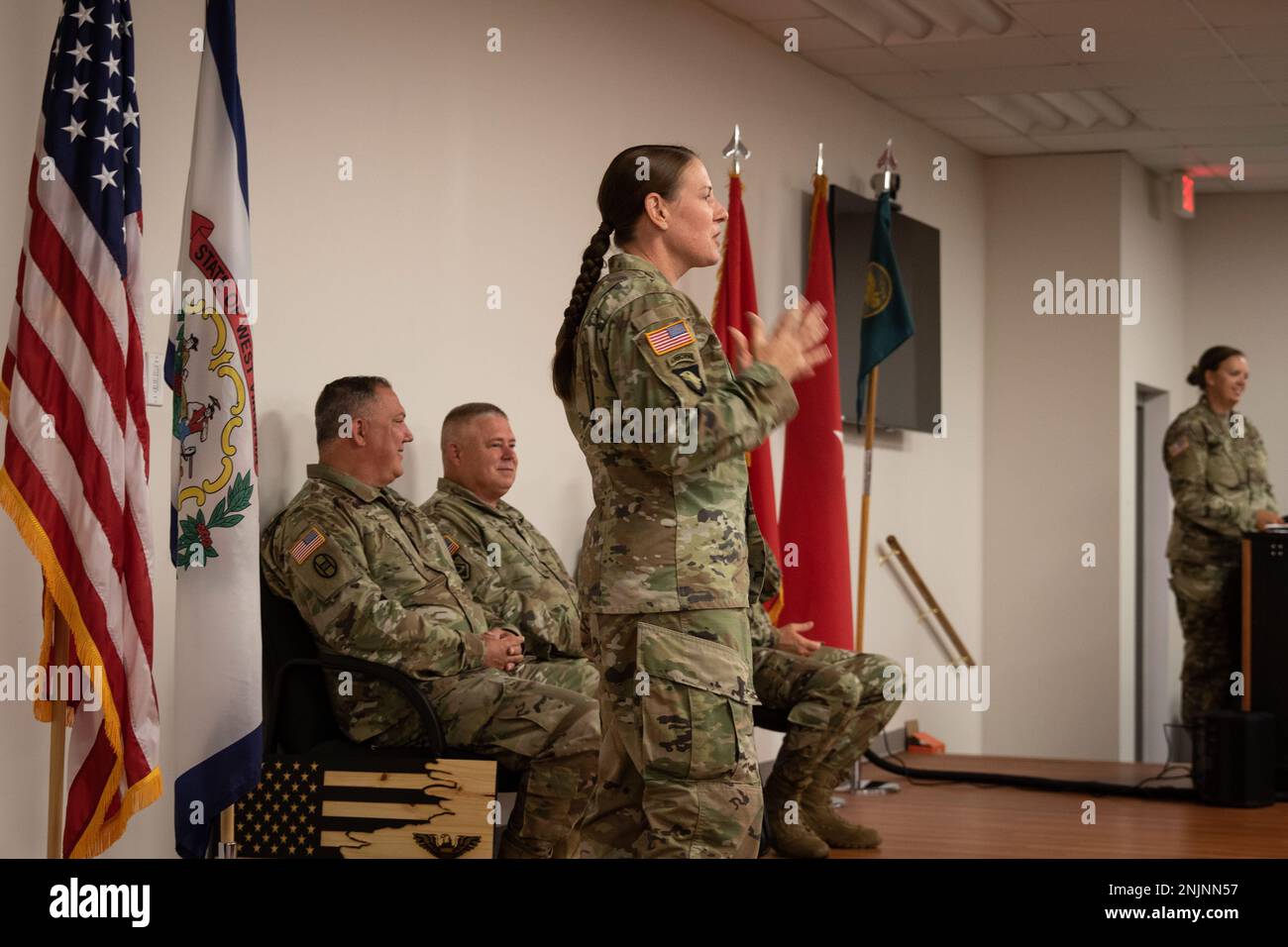 West Virginia Army National Guard Lt. Col. Gina M. Nichols gives ...