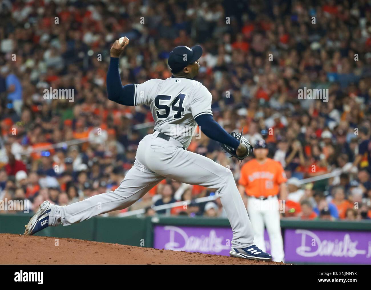 HOUSTON, TX - JULY 21: New York Yankees relief pitcher Aroldis Chapman ...