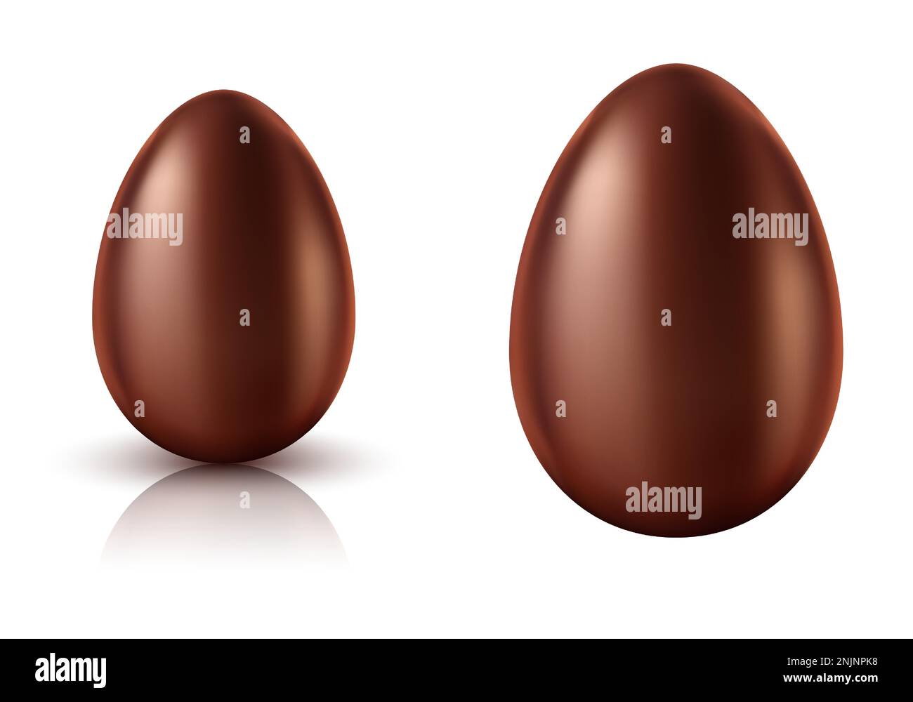 Chocolate egg whole realistic vector illustration. Easter chocolate ...