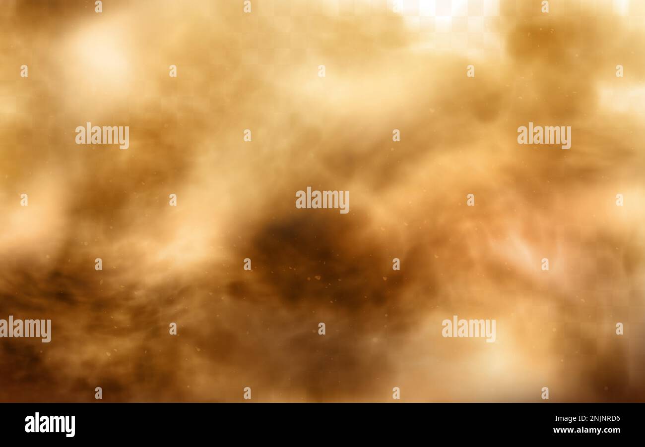 Desert sandstorm, brown dusty cloud or dry sand flying with gust of ...