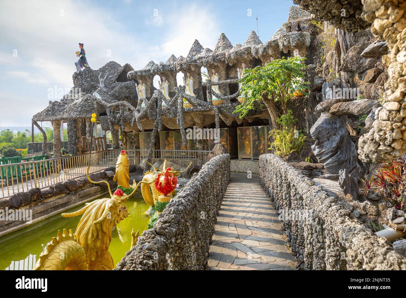 Stone Temple in Tianliao,Kaohsiung,Taiwan. The temple is covered in ...