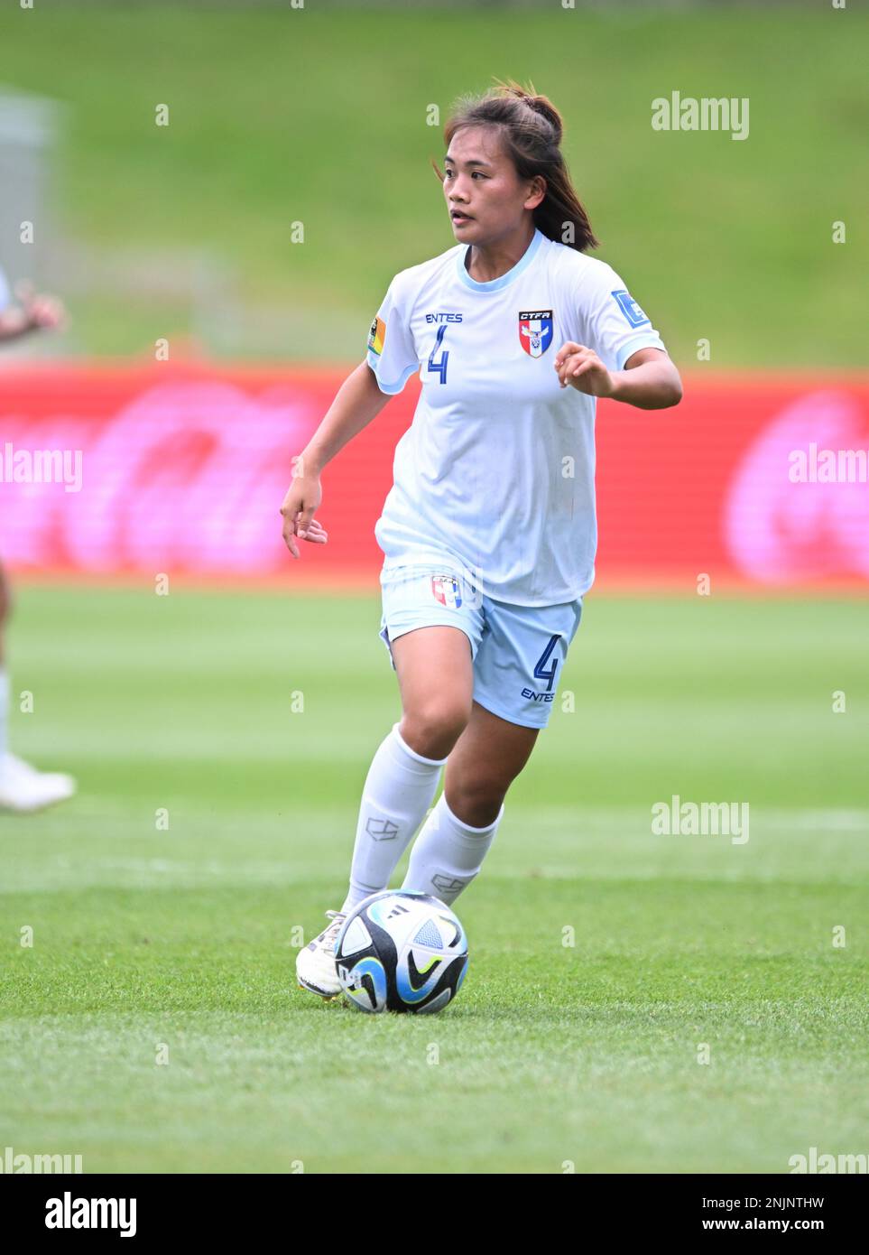 Chia-Ying Ting of Chinese Taipei National Women's soccer team in action ...