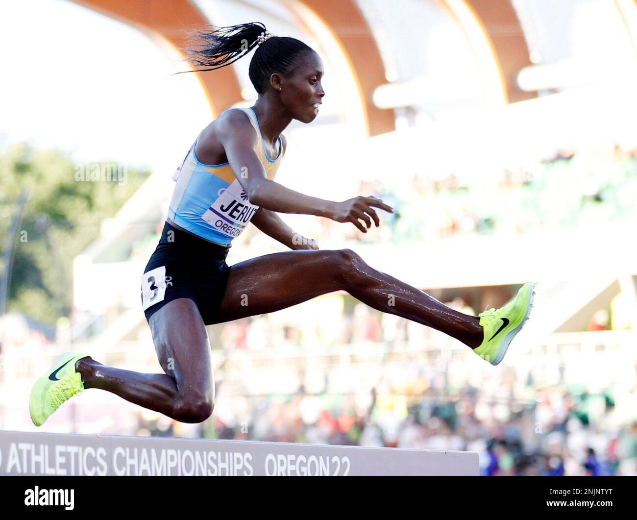 Kazakstan's Norah JERUTO competes during the 3000 metres steeplechase ...