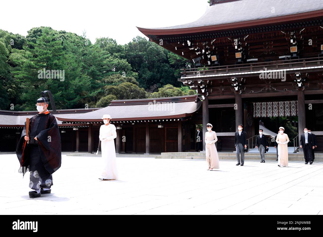 Japan's Empress Masako visits the Meiji Jingu Shrine in Tokyo on July ...