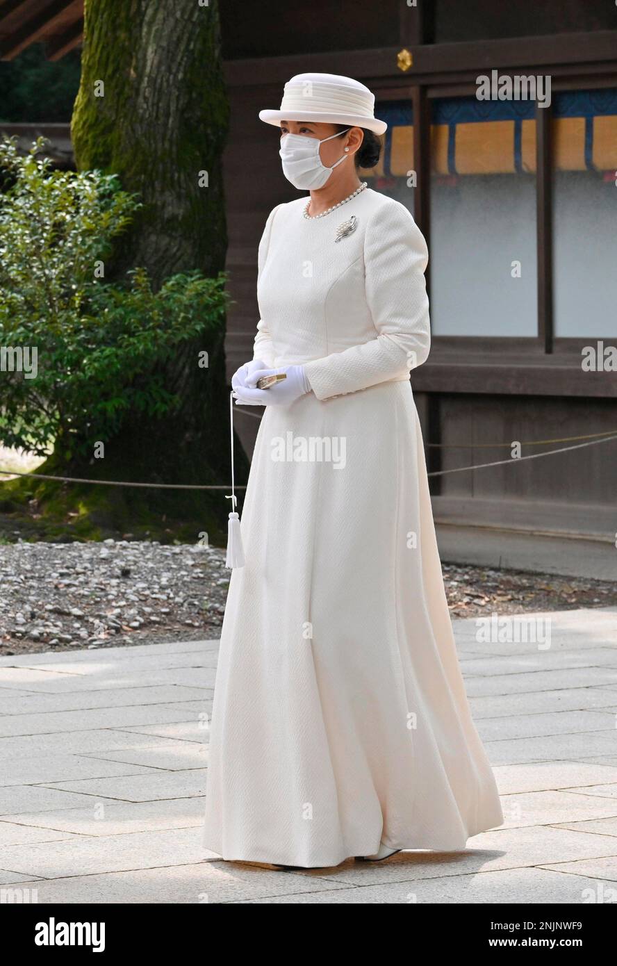 Japan's Empress Masako visits the Meiji Jingu Shrine in Tokyo on July ...