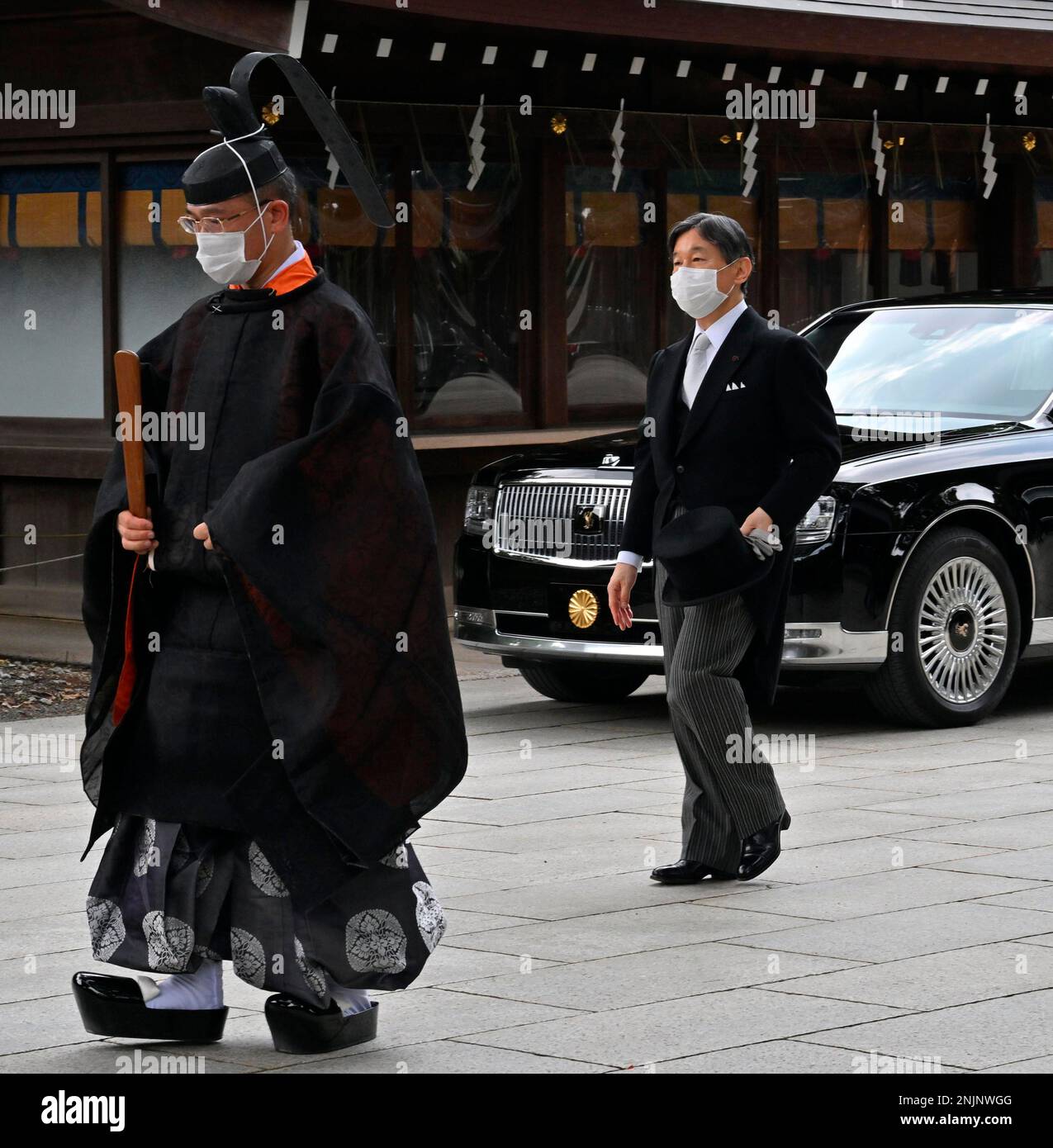 Japan's Emperor Naruhito visits the Meiji Jingu Shrine in Tokyo on July ...