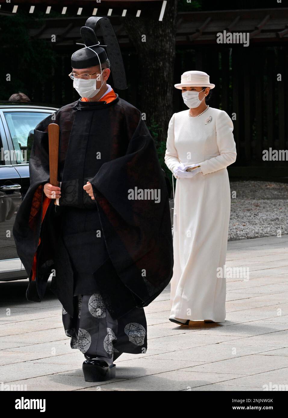Japan's Empress Masako visits the Meiji Jingu Shrine in Tokyo on July ...