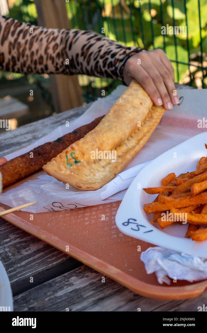 Puerto Rico street food empanadilla Stock Photo - Alamy