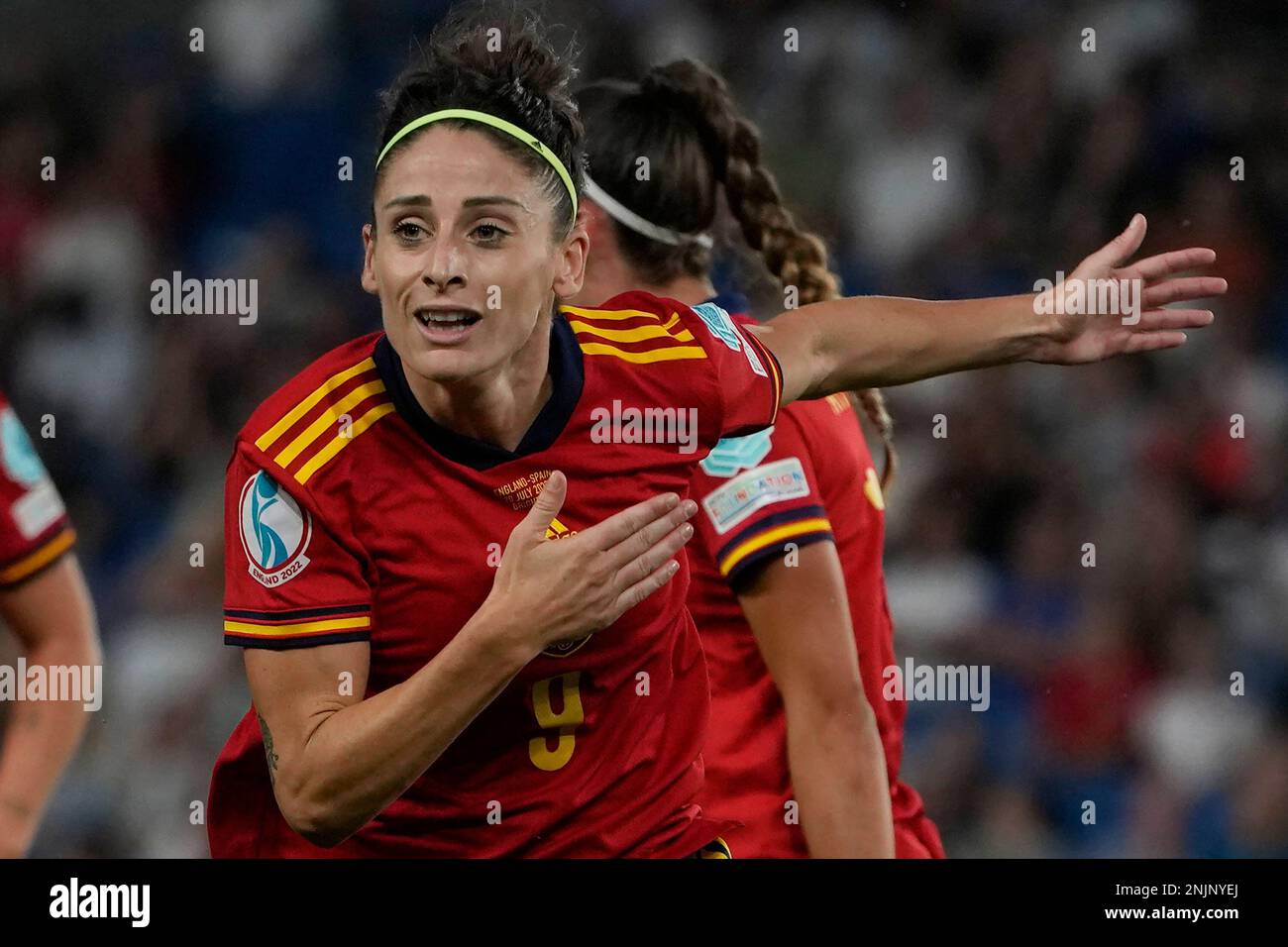 Spain's Esther Gonzalez celebrates after scoring the opening goal ...