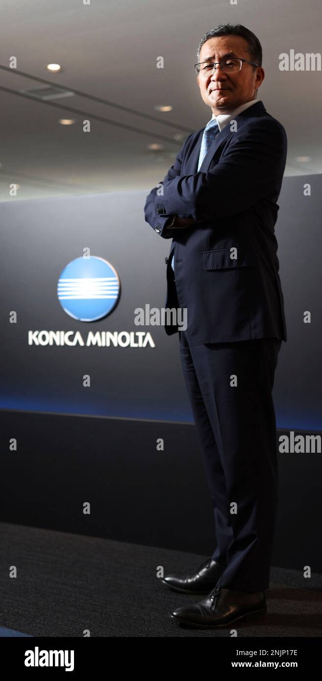 Toshimitsu Taiko, President & CEO of Konica Minolta, Inc., poses for a ...
