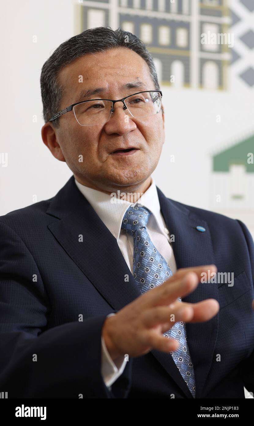 Toshimitsu Taiko, President & CEO of Konica Minolta, Inc., speaks ...