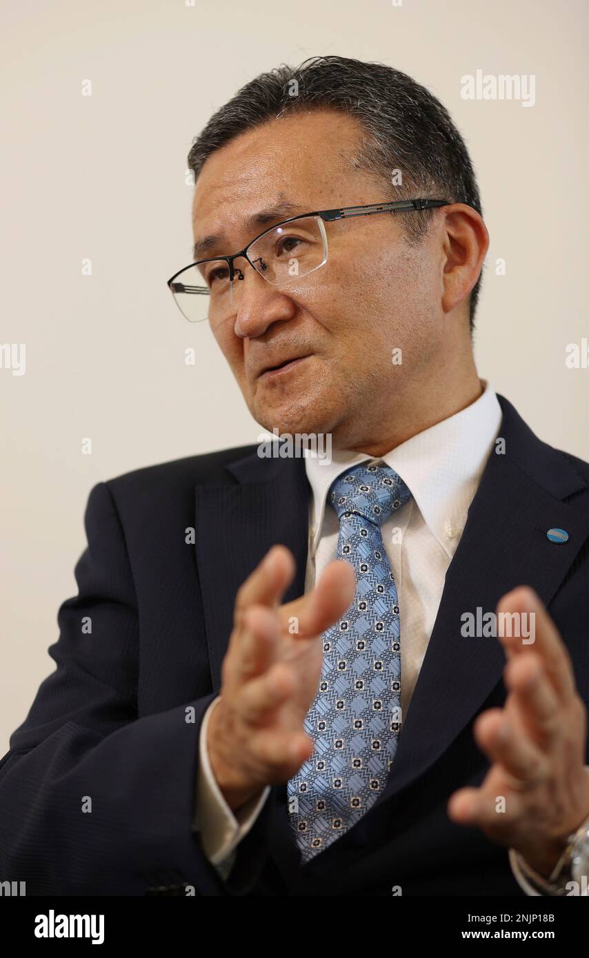 Toshimitsu Taiko, President & CEO of Konica Minolta, Inc., speaks ...
