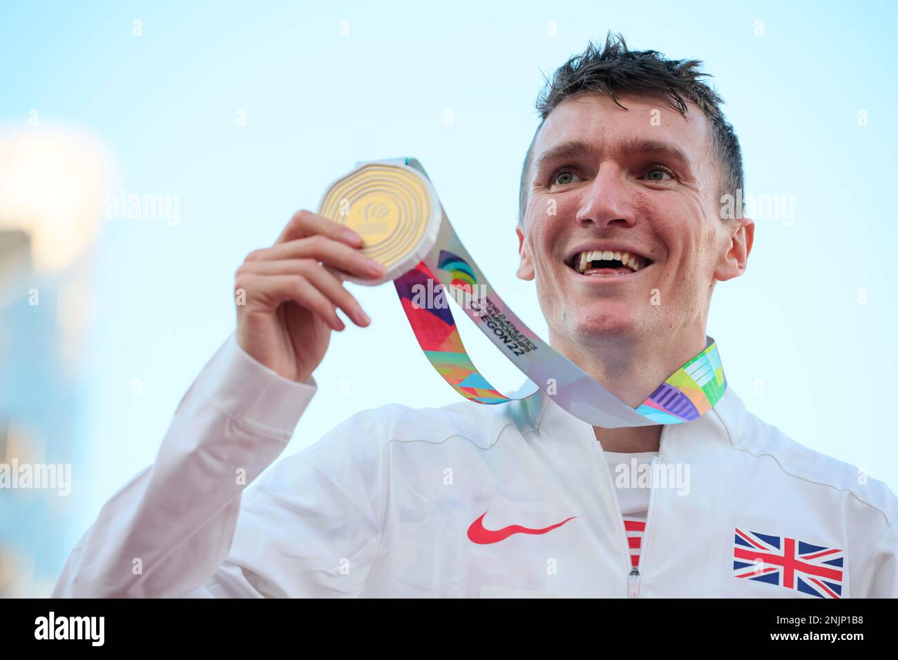 Jake WIGHTMAN of Great Britain celebrates after winning the 1500 meters ...