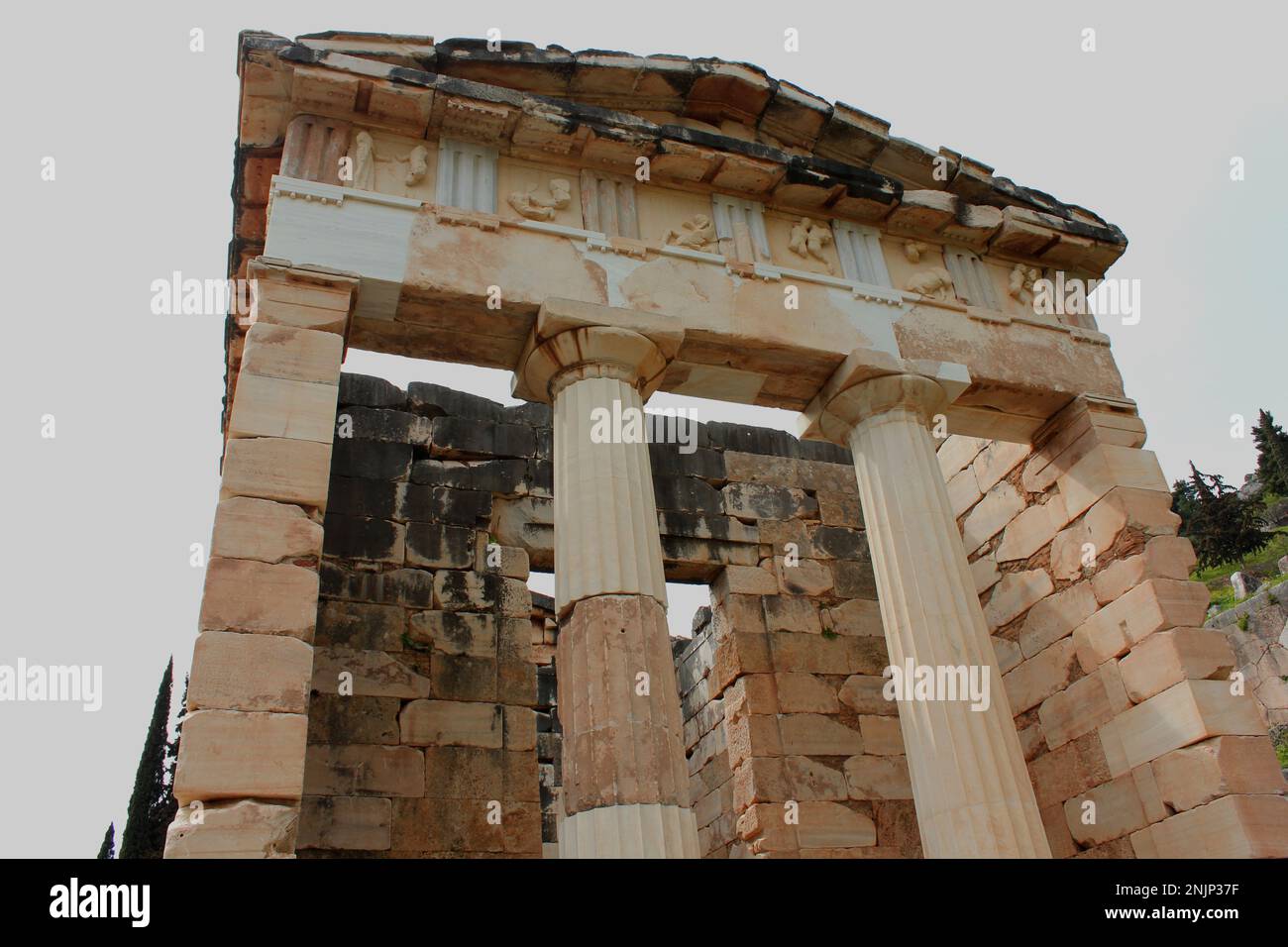 Ancient Treasury of the Athenians at Delphi, Greece Stock Photo - Alamy