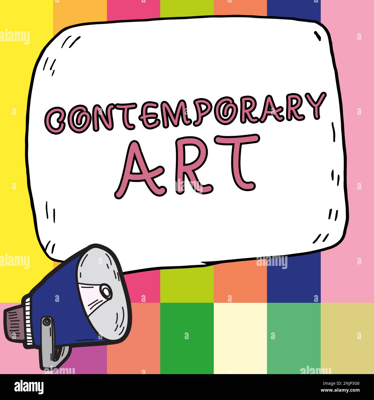 Conceptual display Contemporary Art, Word for made today by living ...