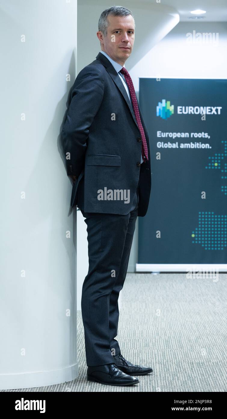 Brussels, Belgium, 22 February 2023. Euronext Brussels stock exchange ...