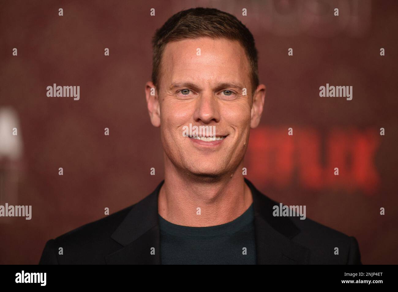 Christopher Landon arrives at the premiere of "We Have a Ghost" on Wednesday, Feb. 22, 2023, at ...