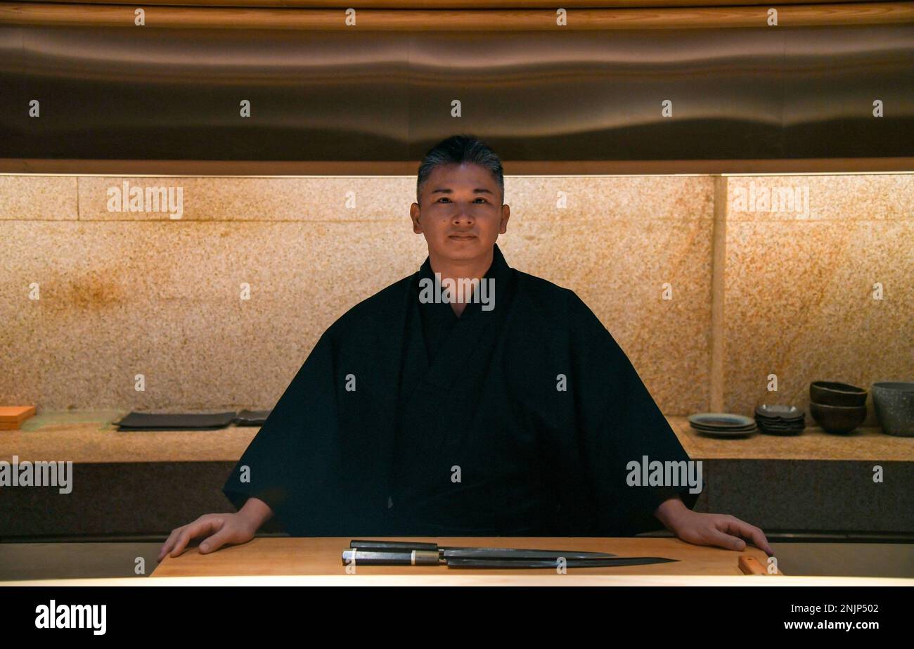Chef Kazuhiro Hamamoto, owner of Hamamoto, at his restaurant located on ...