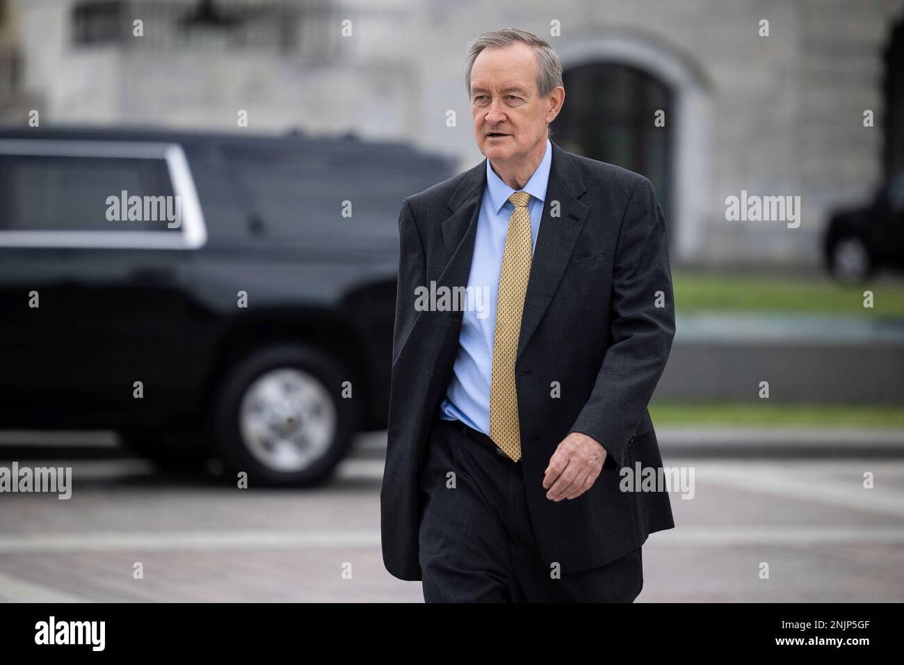 Sen. Mike Crapo (R-Idaho) departs the U.S. Capitol July 18, 2022 ...
