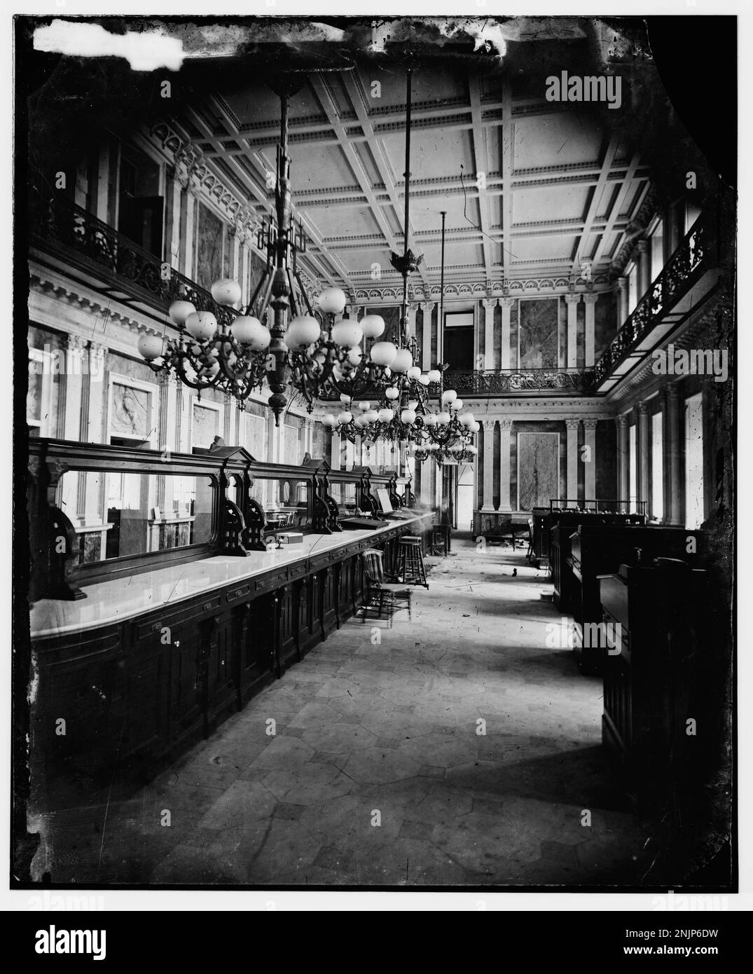 Interior view of the U.S. Treasury Department during the Lincoln ...
