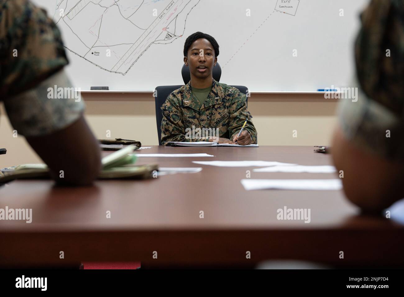 U.S. Marine Corps 1st Lt. Desirae Crawford, the officer in charge of Ie ...