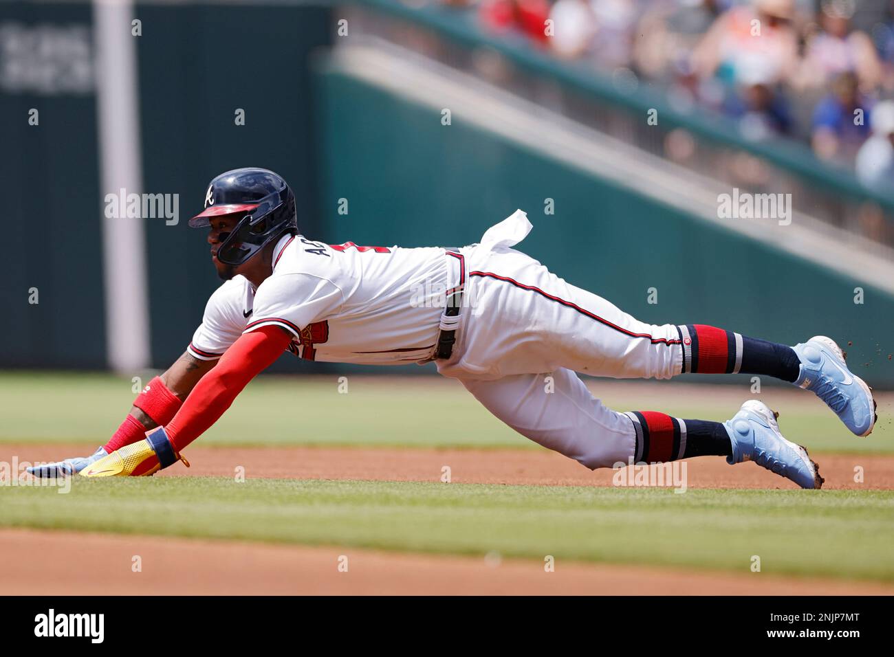 ATLANTA, GA - JULY 13: Atlanta Braves right fielder Ronald Acuna Jr ...