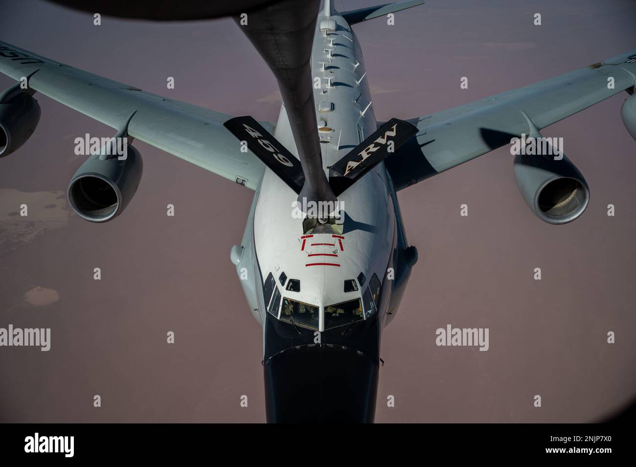A U.S. Air Force RC-135W Rivet Joint aircraft assigned to the 763rd ...