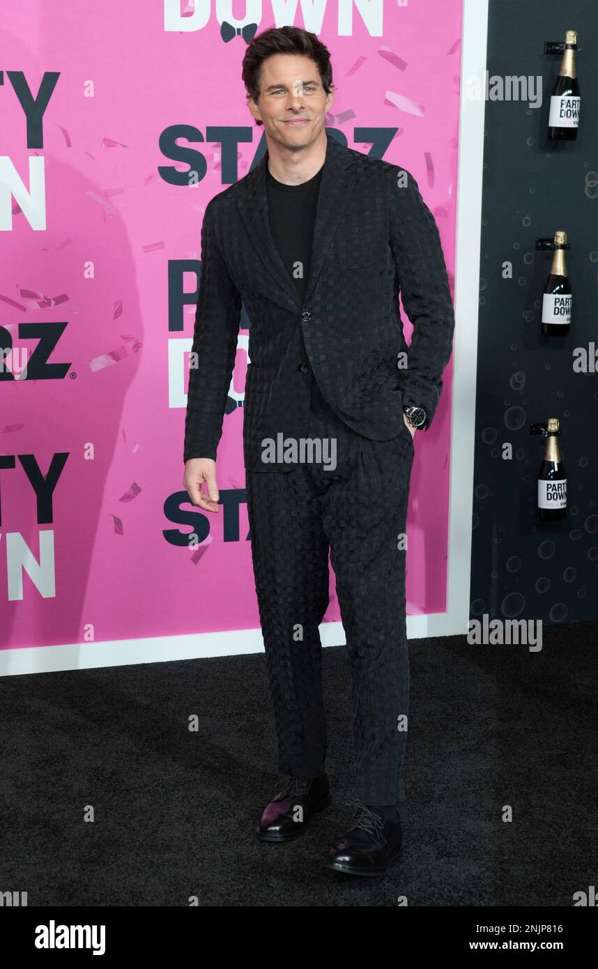 James Marsden arrives at the premiere of "Party Down" on Wednesday, Feb ...