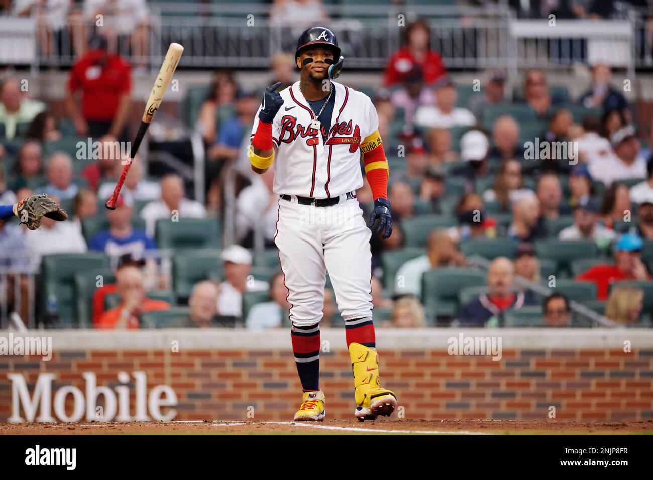 ATLANTA, GA - JULY 12: Atlanta Braves right fielder Ronald Acuna Jr ...