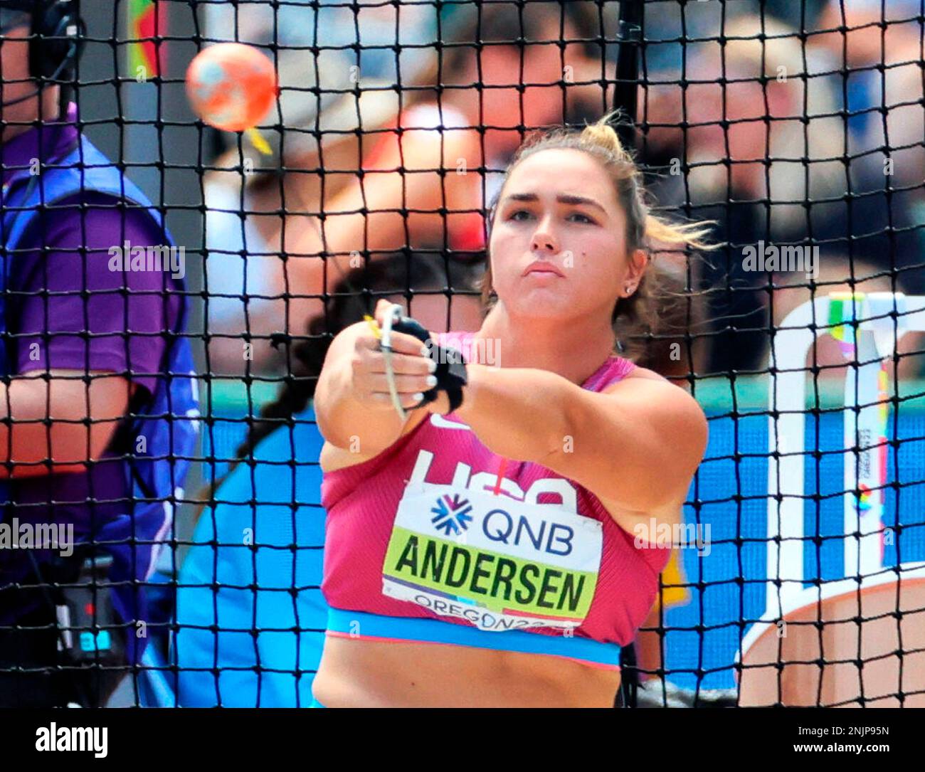 Brooke Andersen of United States competes during hammer throw women of ...