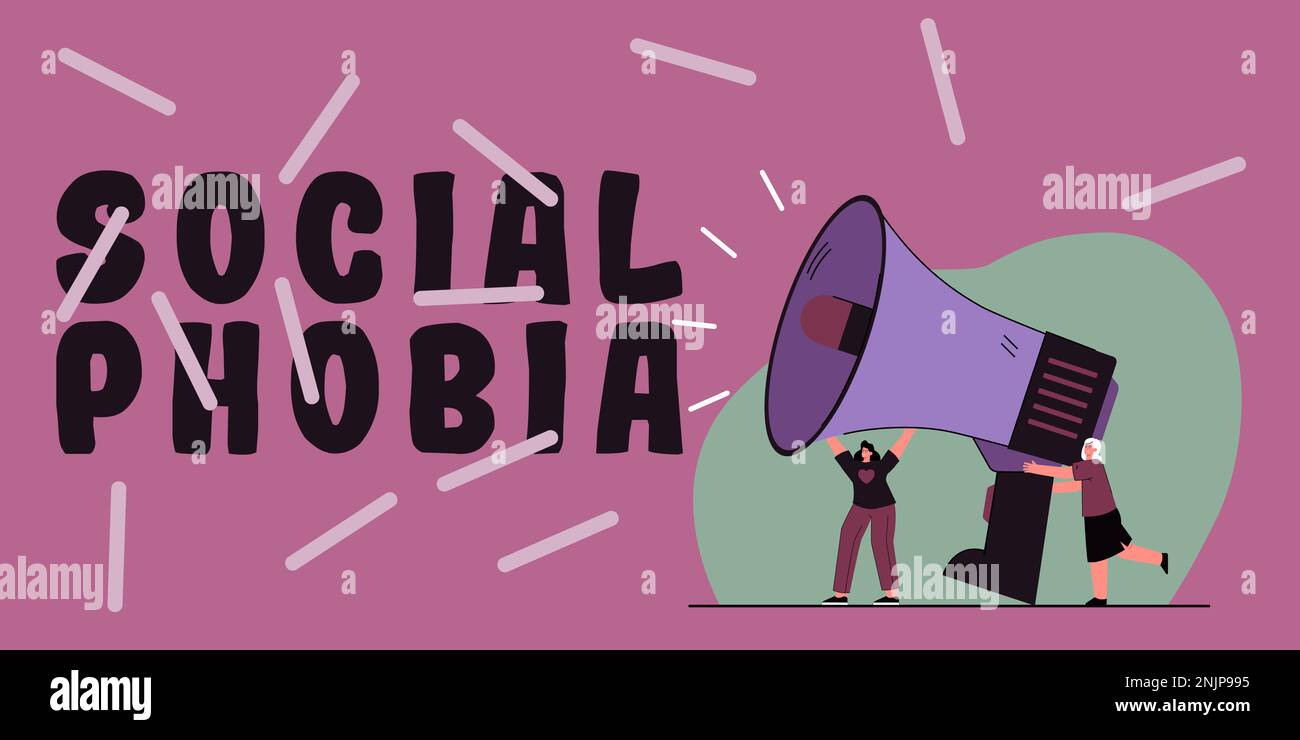 Conceptual display Social Phobia. Business showcase overwhelming fear ...