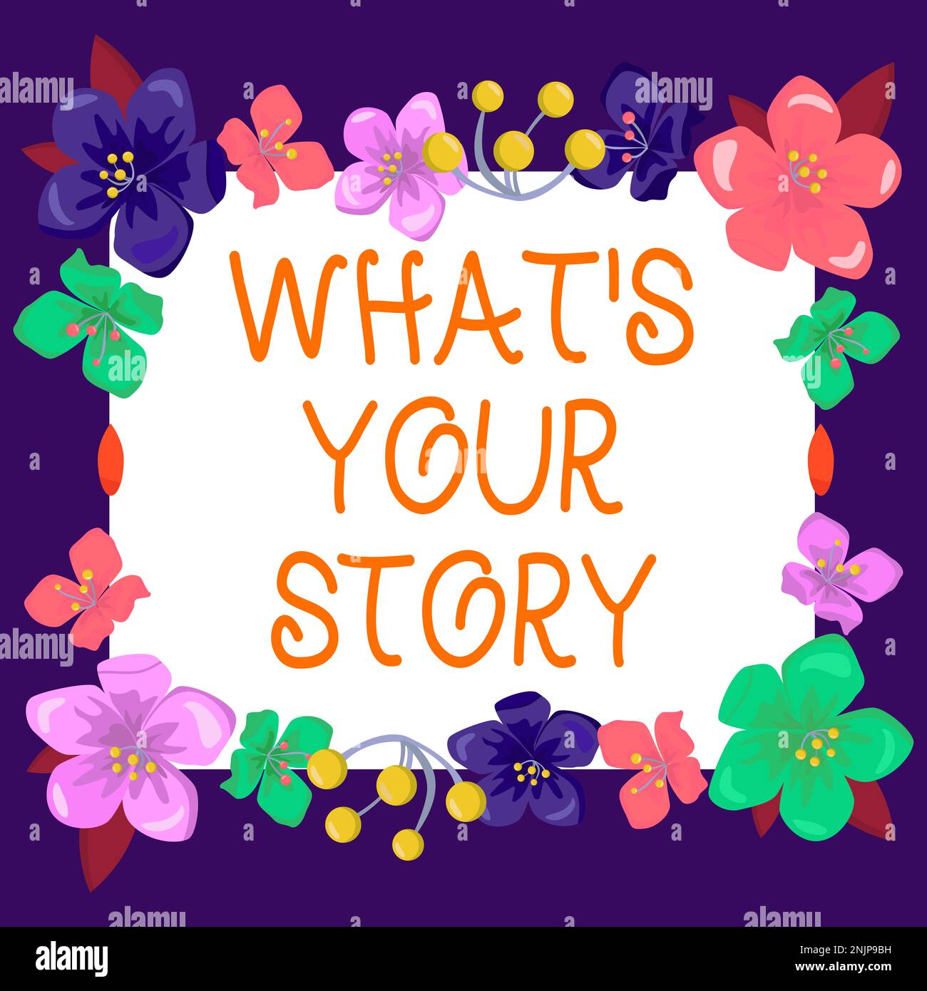 Text caption presenting What's Your Story. Business showcase asking ...