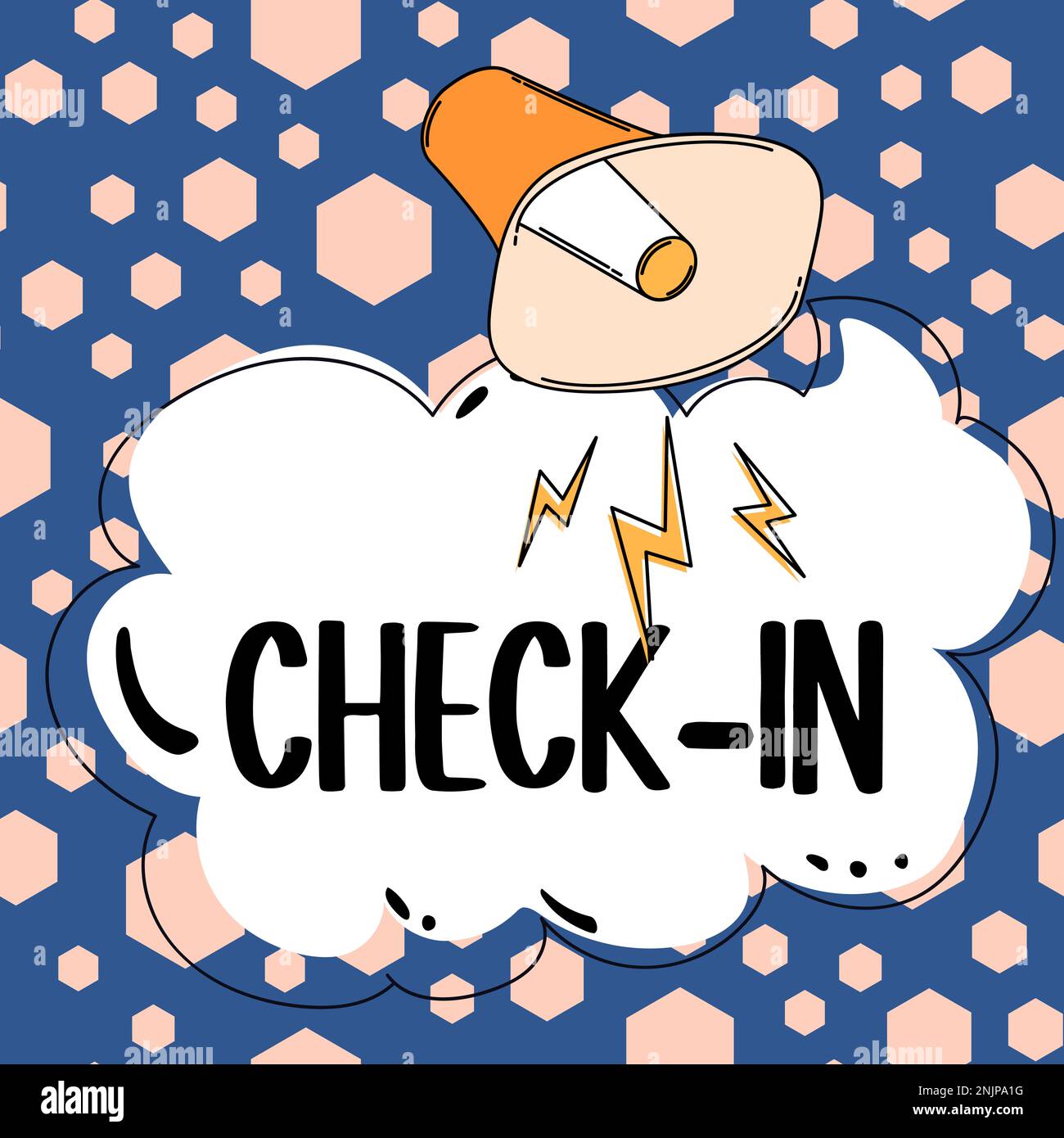 Text showing inspiration Check In. Word Written on Procedure by which ...