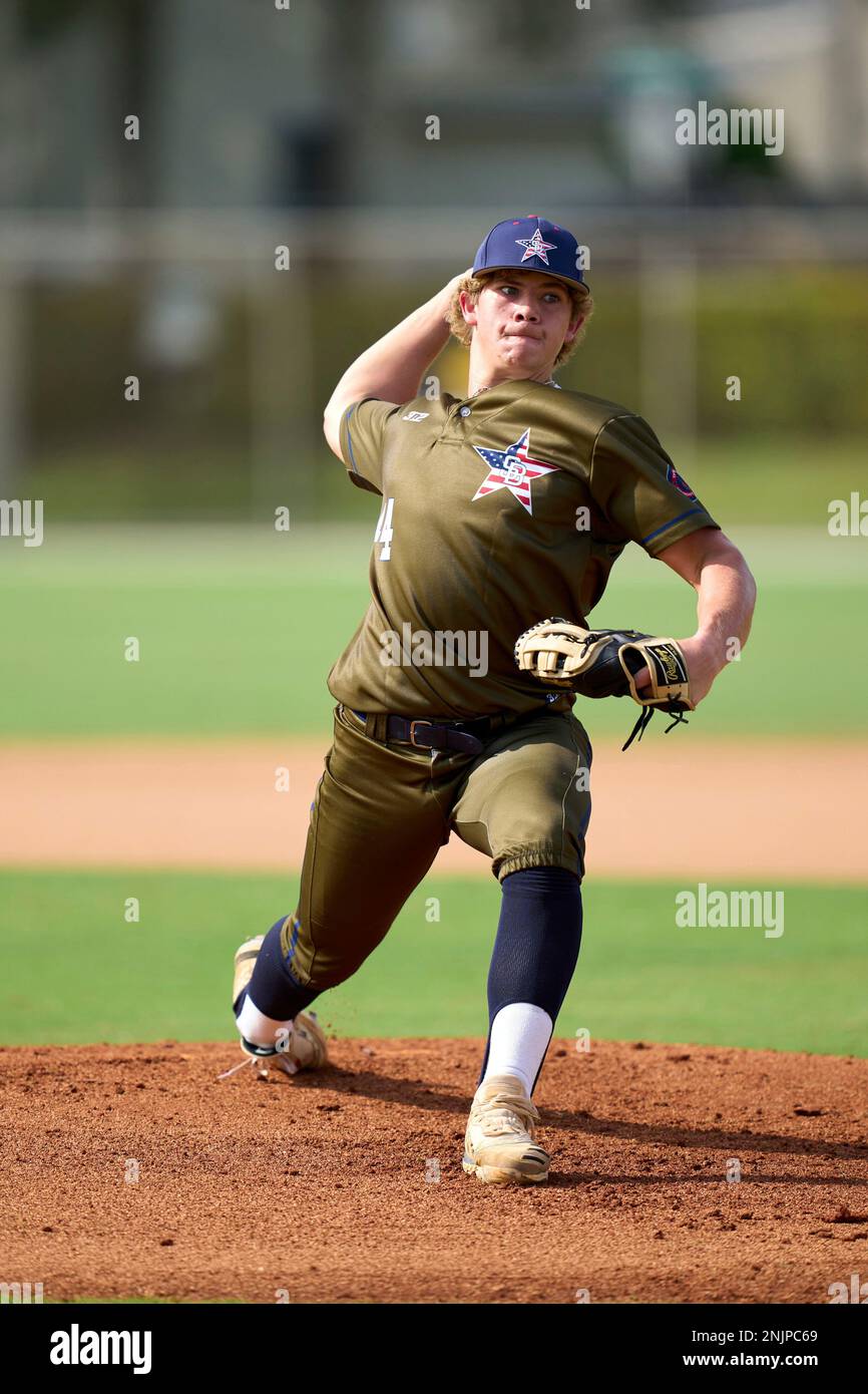 Gage Wood during the WWBA World Championship at Roger Dean Stadium Complex on October 8, 2021 in ...