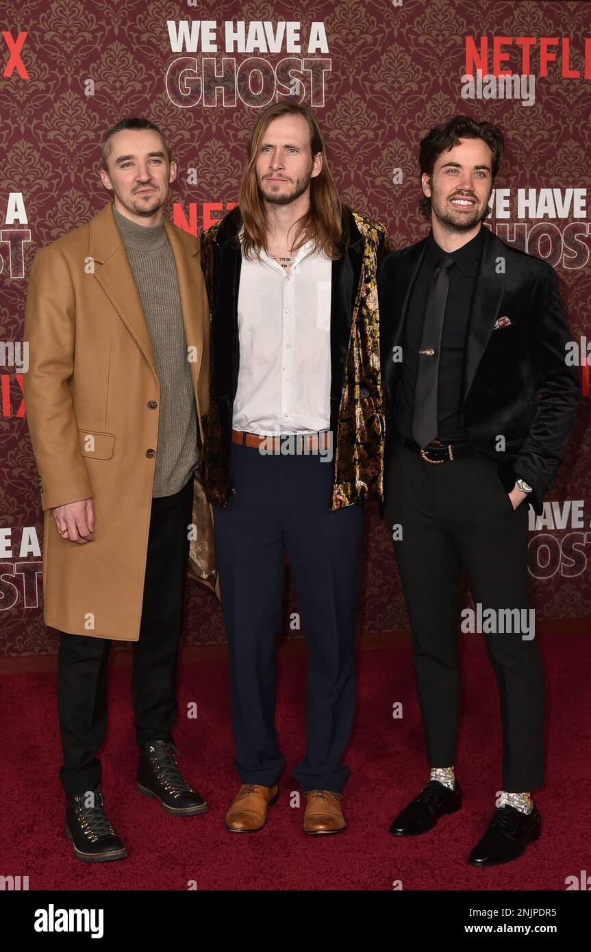 Dallan Ashford Turnbull, Brent Richards and Joseph Jackson of The People's Thieves arrive at the ...
