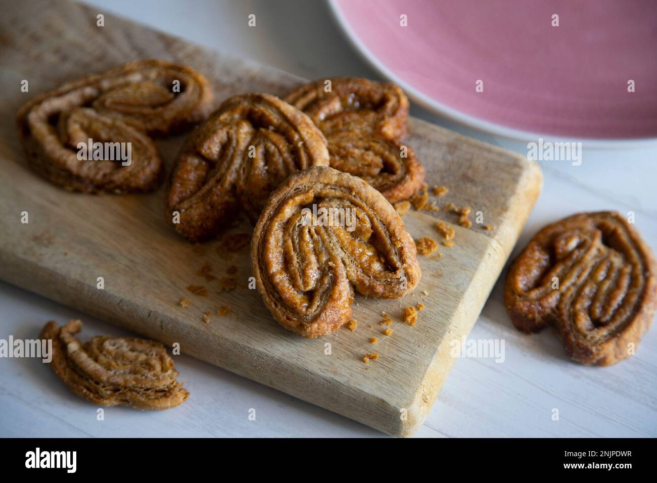 The palmera, palmerita, oreja, orejita, palmita or puff pastry heart is ...