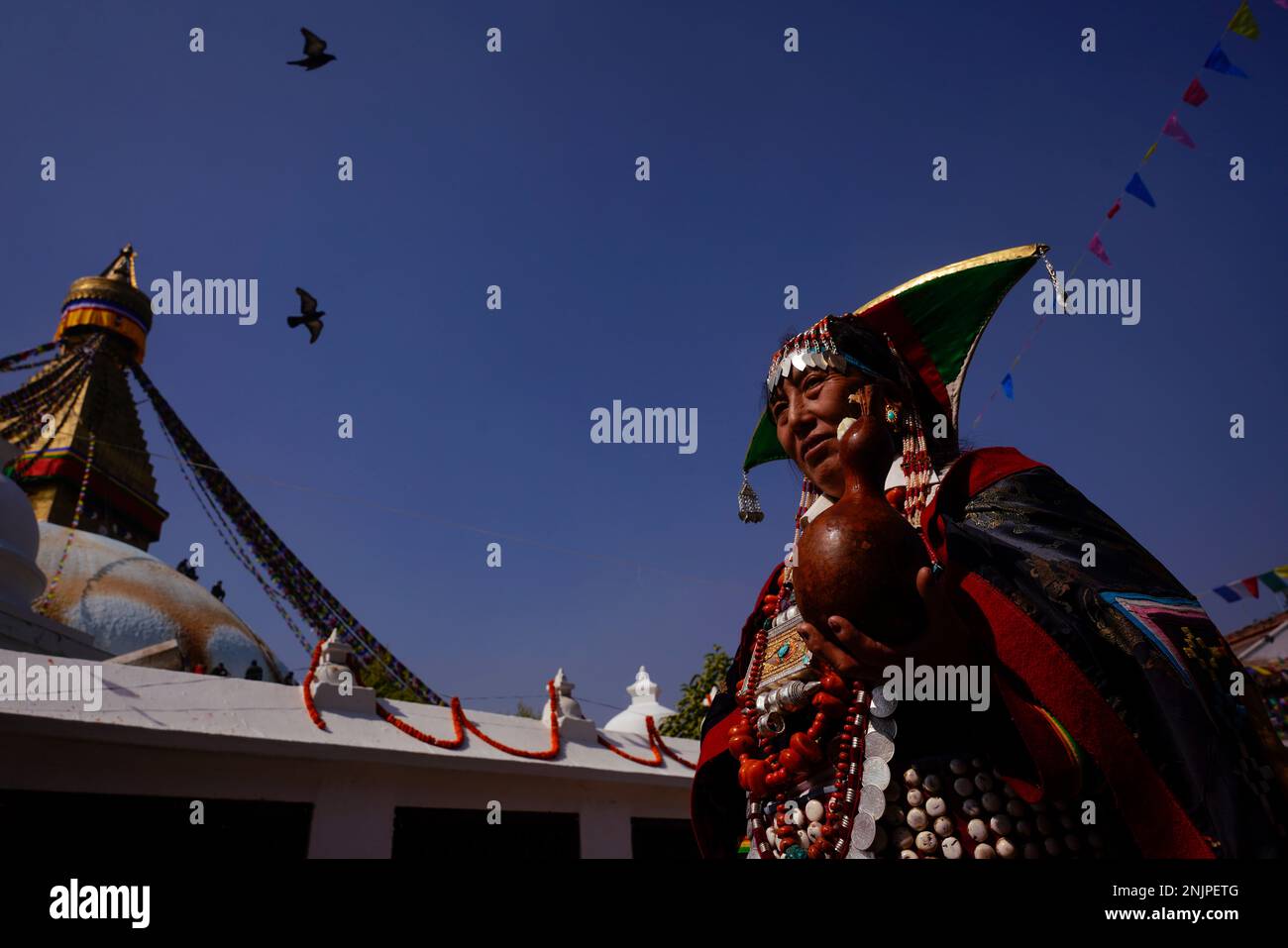 Kathmandu, Nepal. 23rd Feb, 2023. People from the Nhinba community from ...
