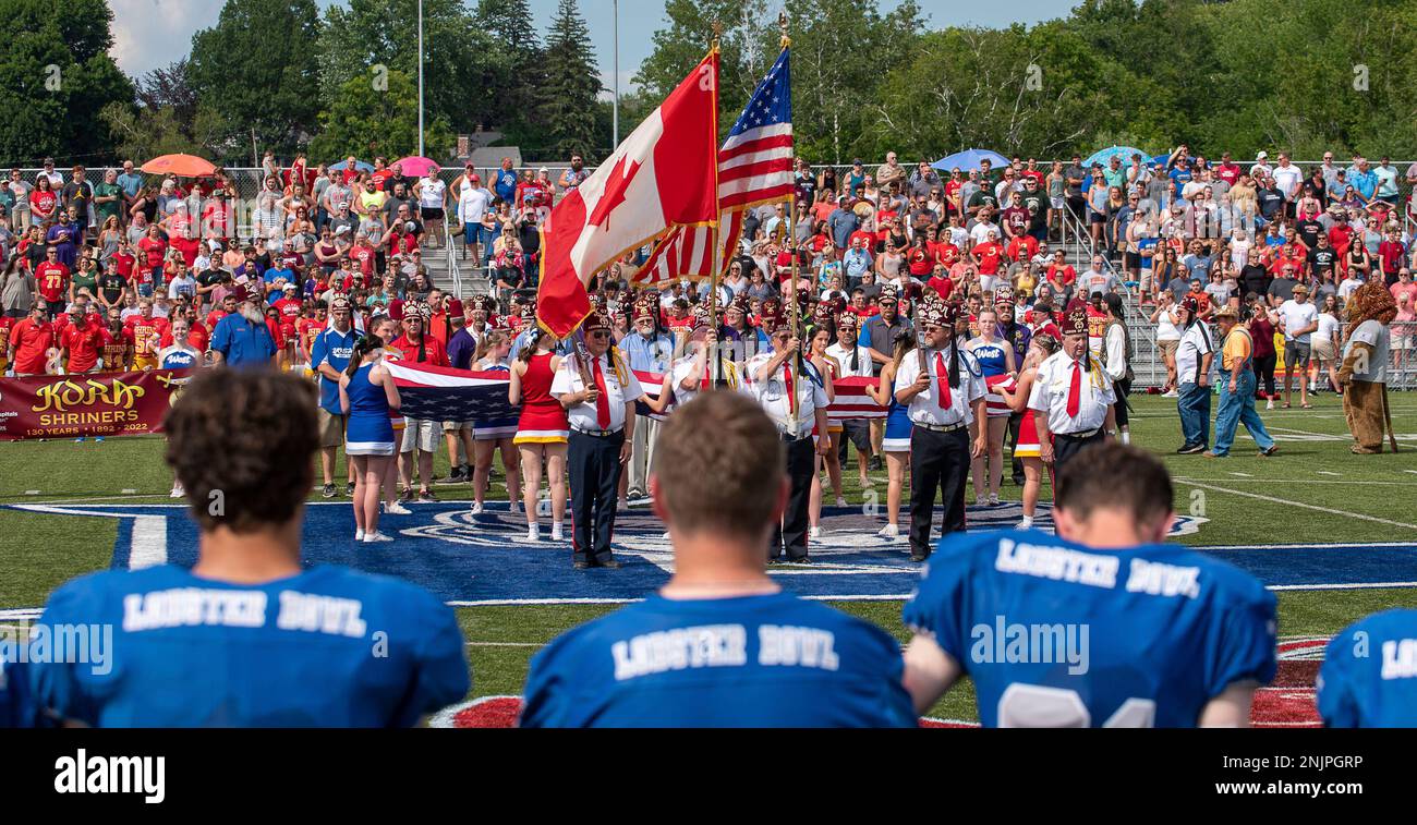 The Kora Shrine Color Guard stands at midfield Saturday, July 16, 2022 ...