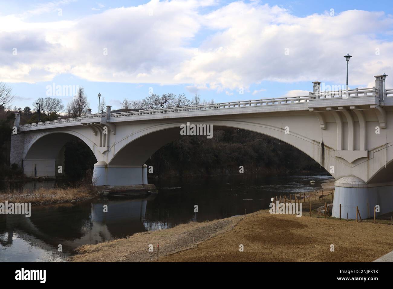 Sendai, Miyagi, Japan, February 2023. Scenery around the bridge over ...