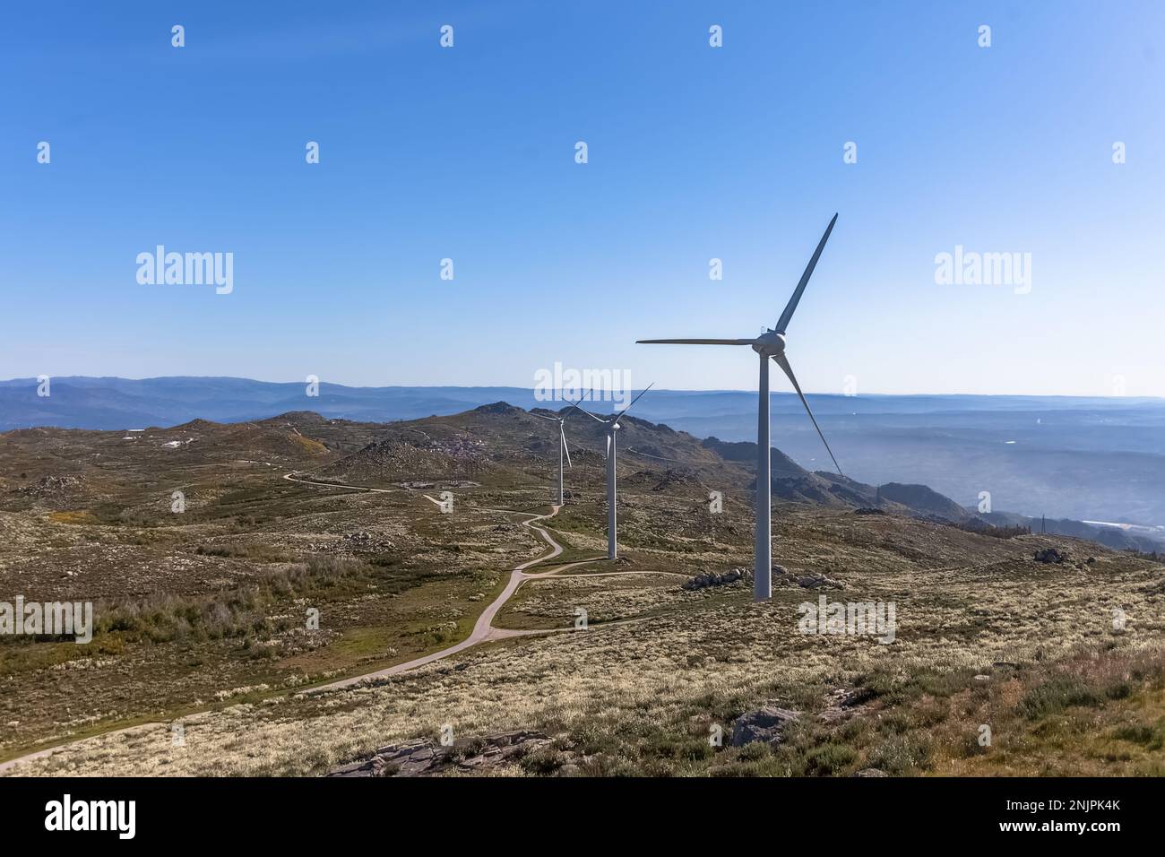Sustainability theme, view at the top at the Caramulo mountains ...