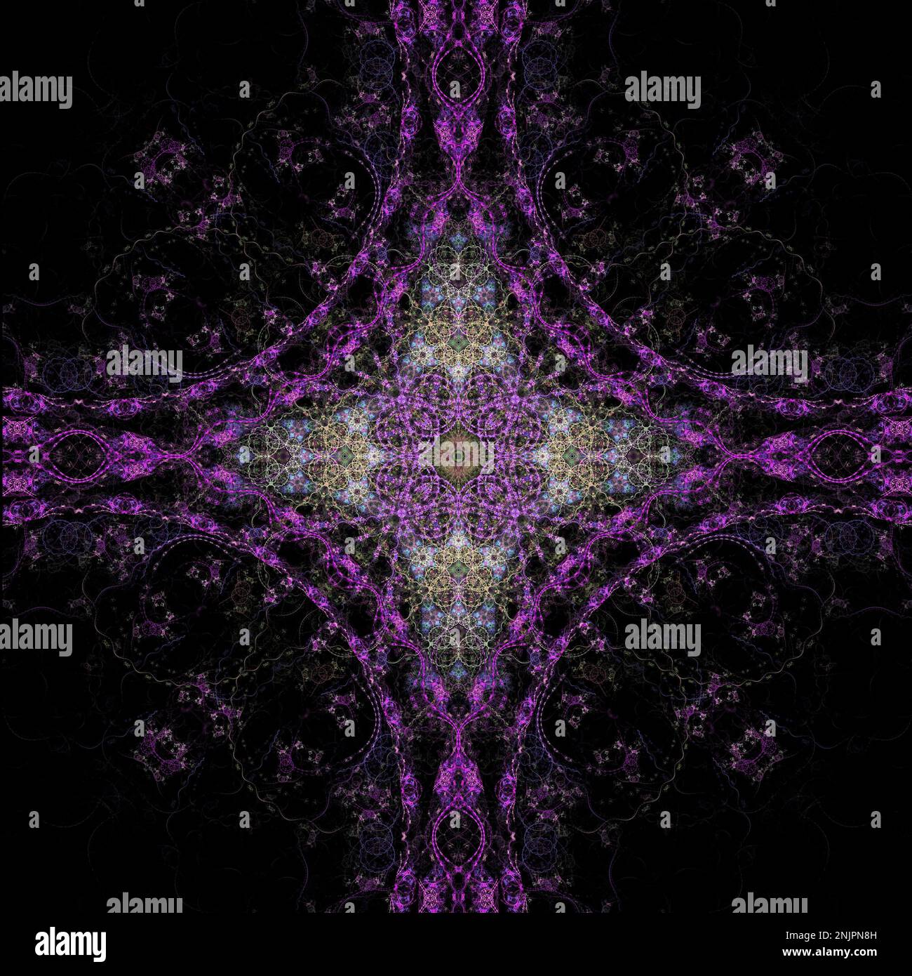 Flame Fractal - Gothic Cross Design Stock Photo - Alamy