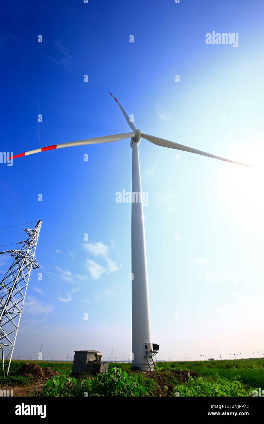 Wind power equipment Stock Photo - Alamy