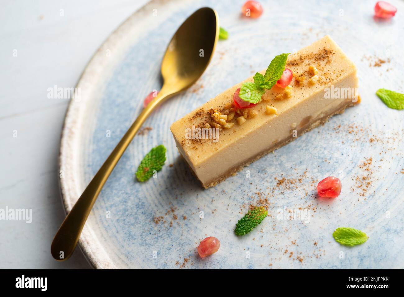 Turrón Nougat mousse cake. Traditional Christmas dessert in Spain Stock ...
