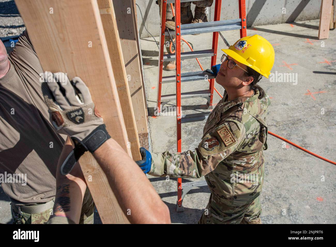 Tech. Sgt. Jessica Anderson, 141st Civil Engineer Squadron works on ...