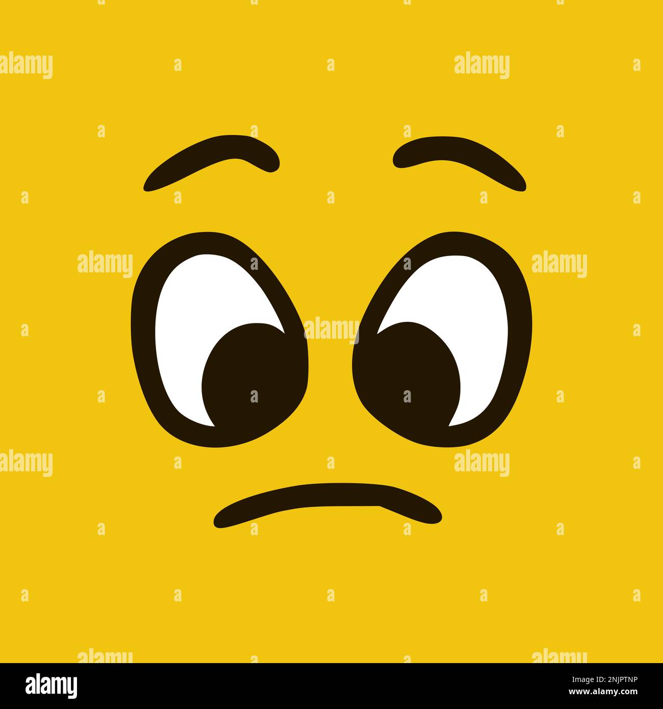 Sad Face. Cartoon face expressions. Doodle characters mouth and eyes ...