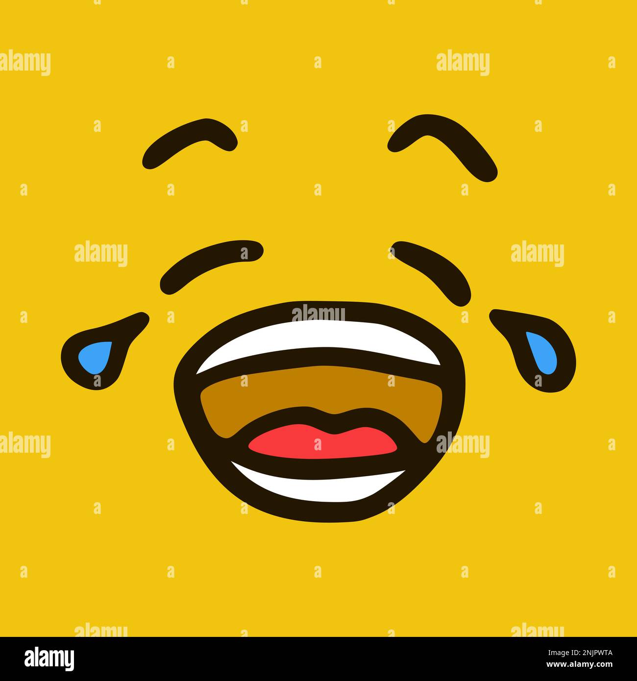 Crying face. Cartoon face expressions. Doodle characters mouth and eyes ...