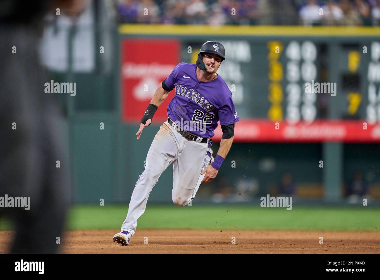 July 13 2022: Colorado left fielder Sam Hilliard (22)) runs the bases ...