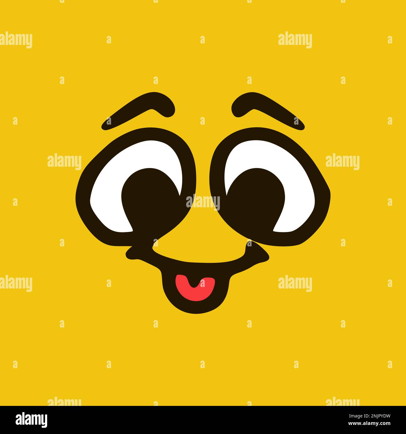 Funny face showing tongue. Cartoon face expressions. Doodle characters ...