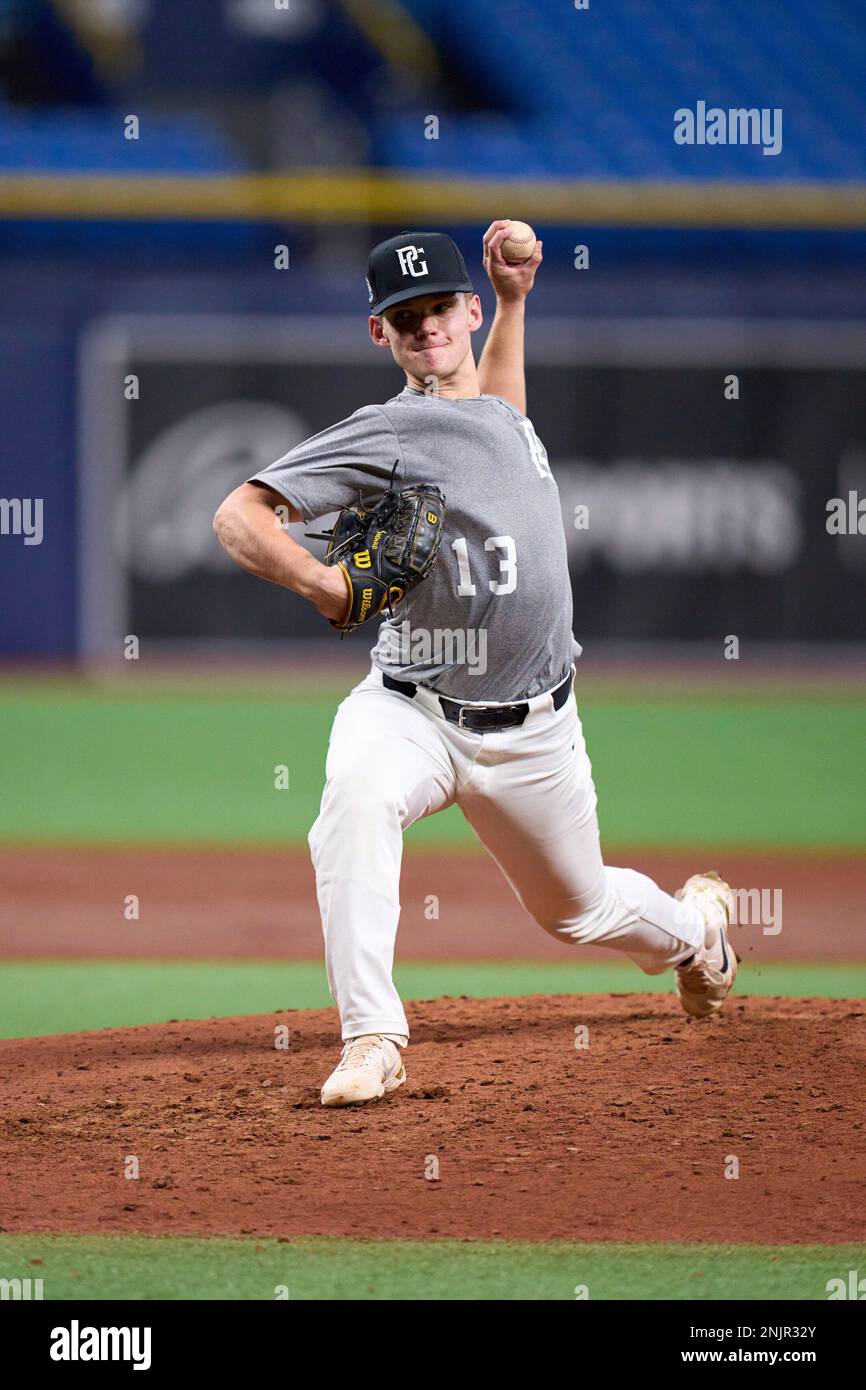 Michael Kennedy (13) of Troy High School in Troy, New York during the ...