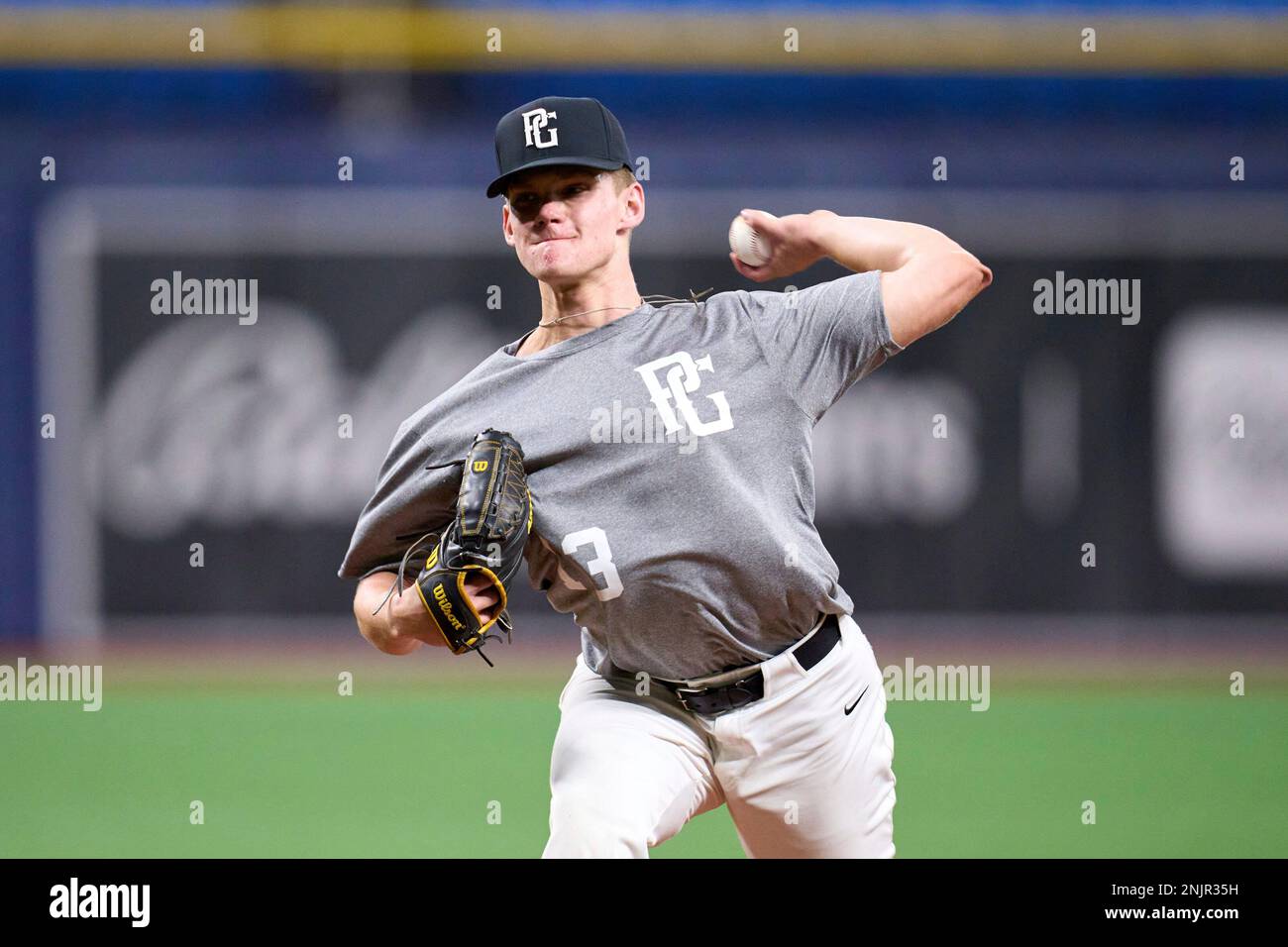 Michael Kennedy (13) of Troy High School in Troy, New York during the ...